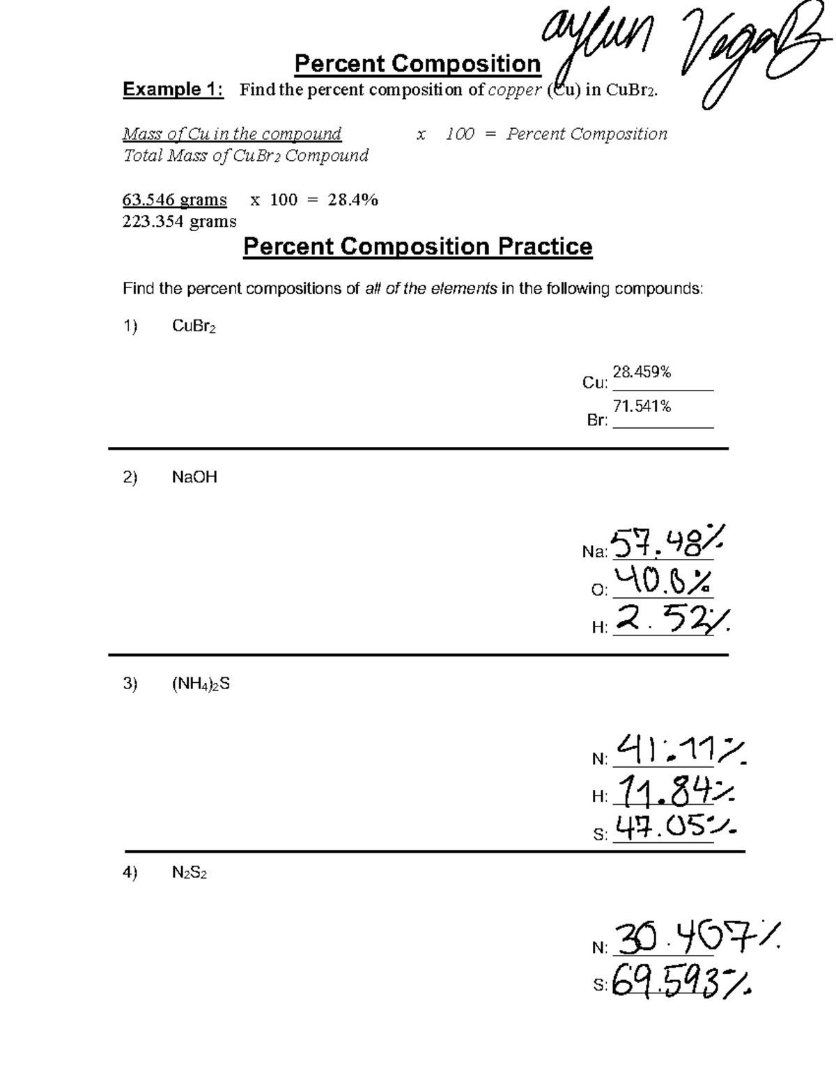 Percent Composition - .................... - Percent Composition ...