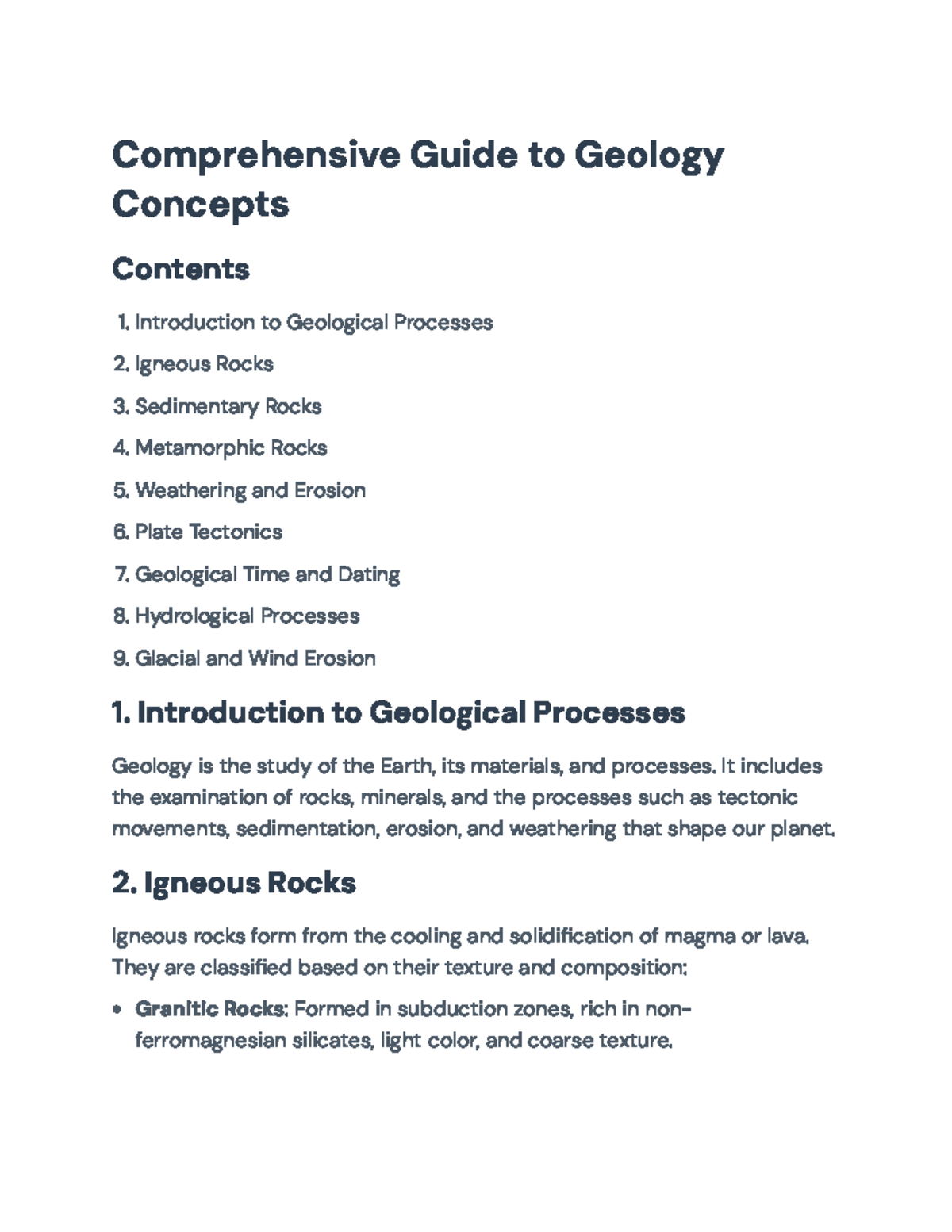 Comprehensive Geology Study Guide: Concepts and Processes 101 ...