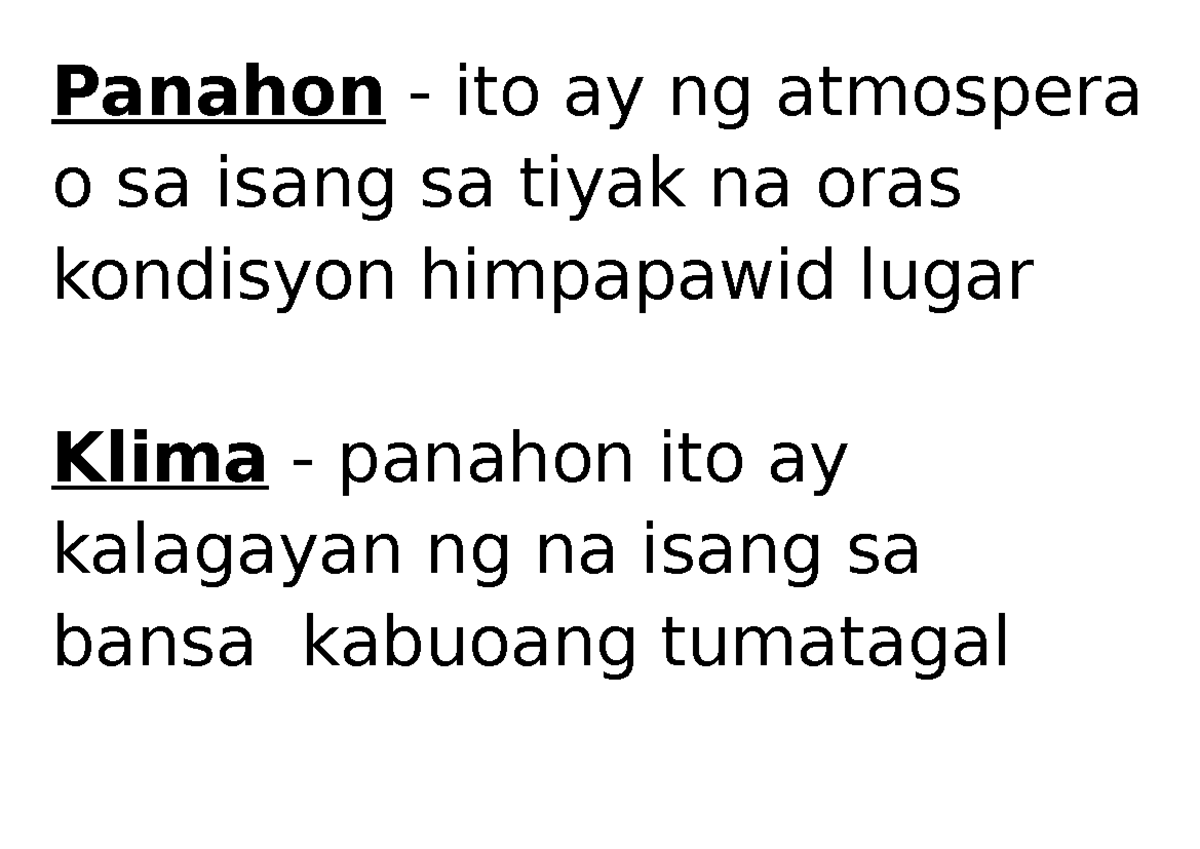 Panahon - Activity materials - Creative Nonfiction - Panahon - ito ay ...