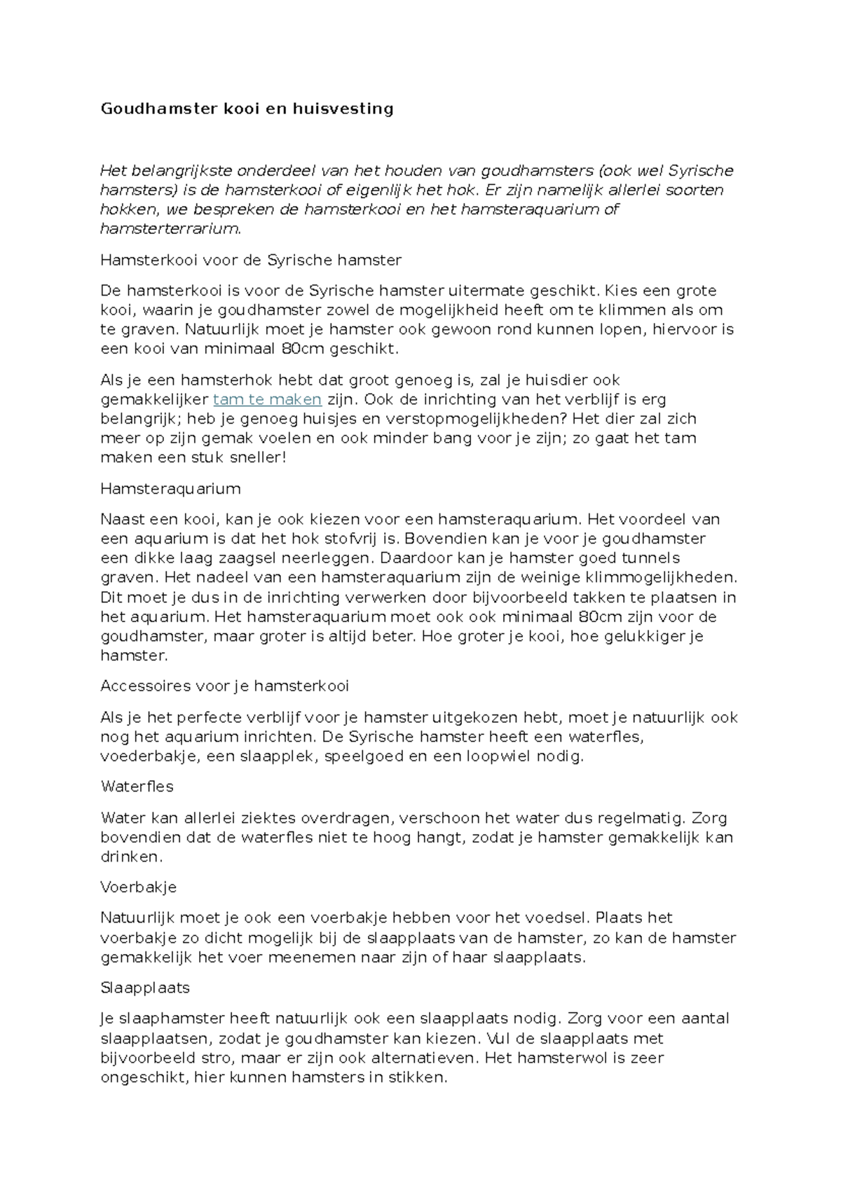 Goudhamster Verzorging: Kooi en Huisvesting Tips en Adviezen - Studeersnel