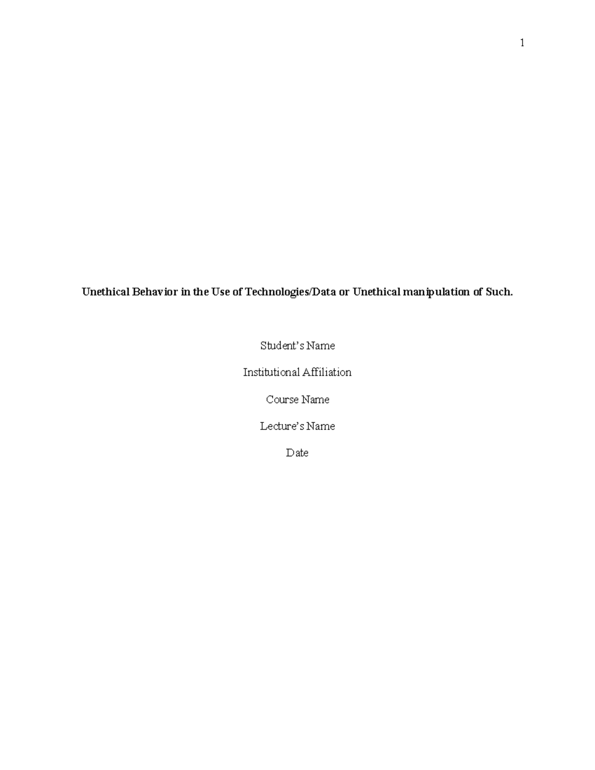 ETHC 101 Article Review: Unethical Manipulation of COVID-19 Data - Studocu