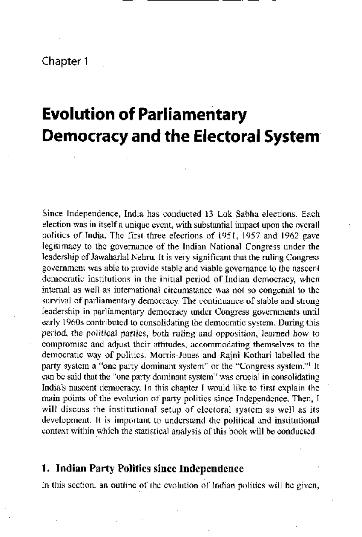 Chapter 1: Evolution of Parliamentary Democracy & Electoral System in ...