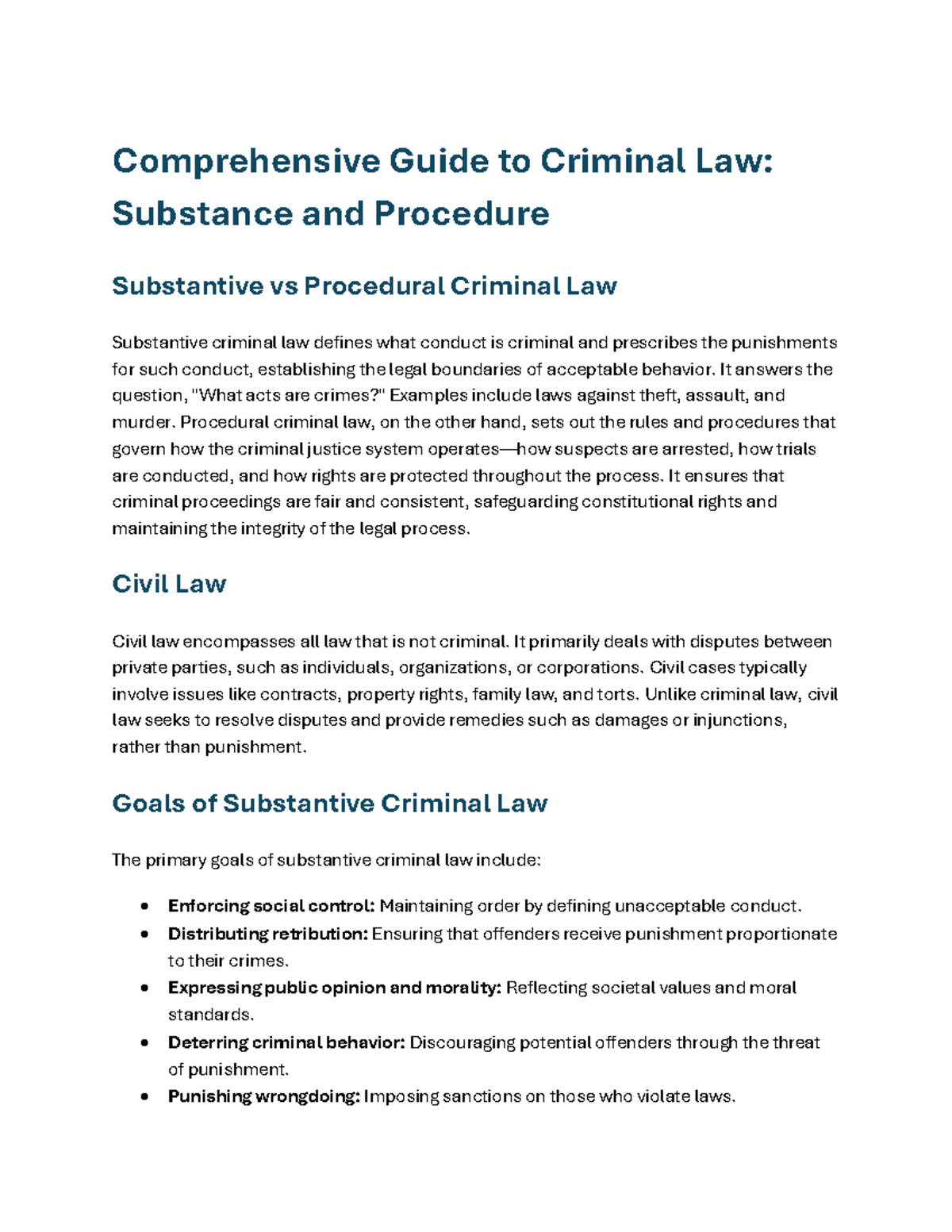 Chapter 4: Comprehensive Overview of Criminal Law (CJ 101) - Studocu