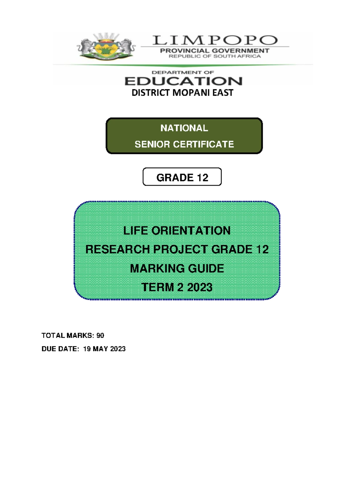 Gr.12 programme of assessment 2025 LIFE SCIENCE - Programme of ...