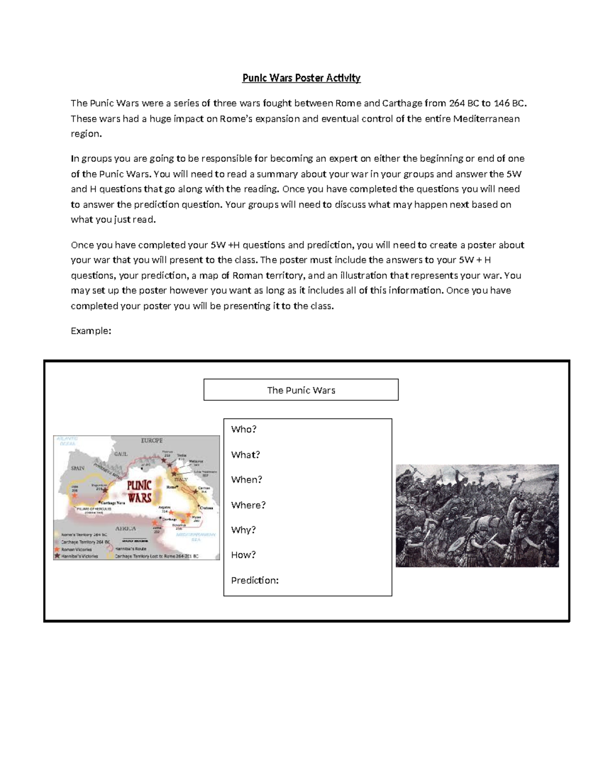 Punic Wars Poster Activity: Exploring Rome vs. Carthage - Studocu