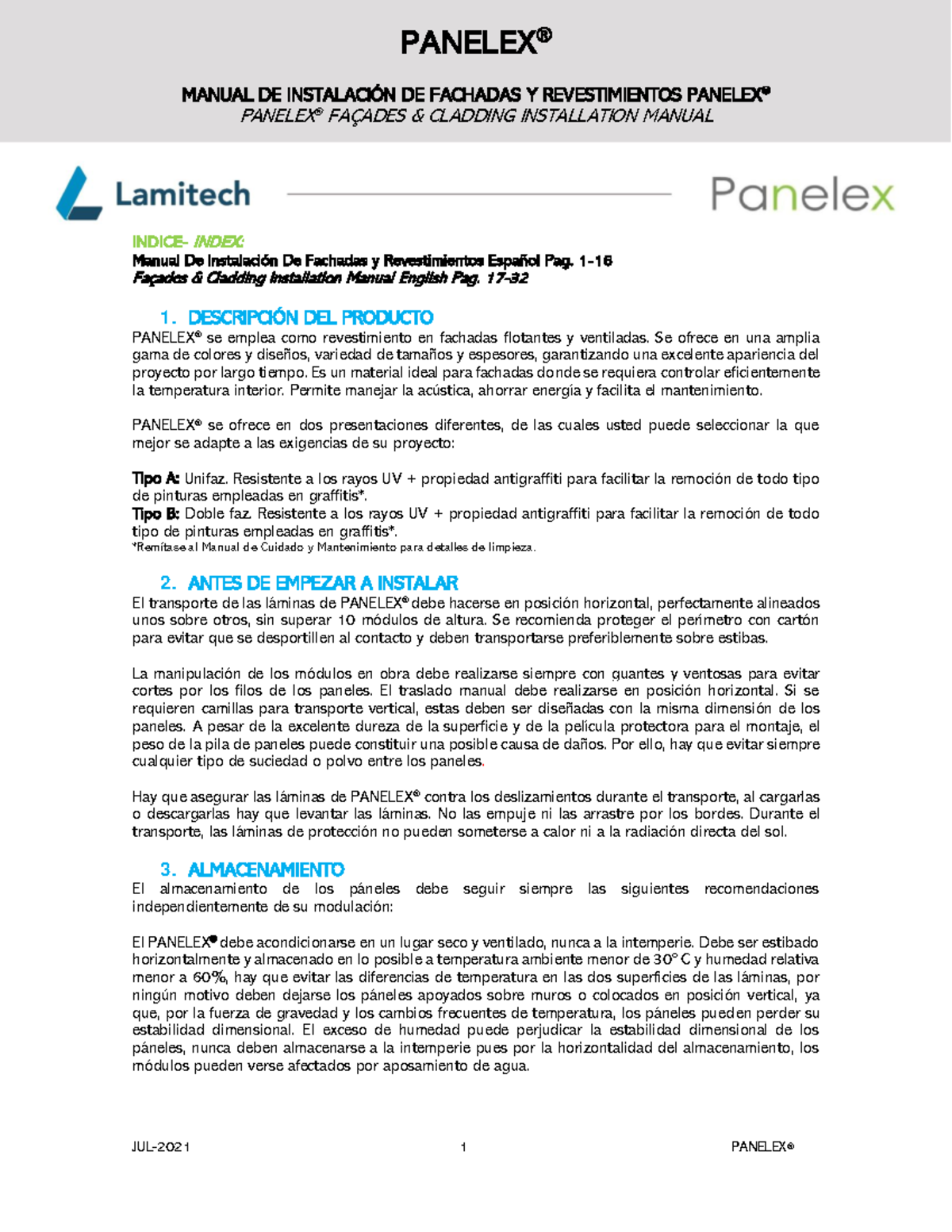 216 Panelex-Manual-Instalacion jul2021 - PANELEX MANUAL DE INSTALACIÓN DE FACHADAS Y ...