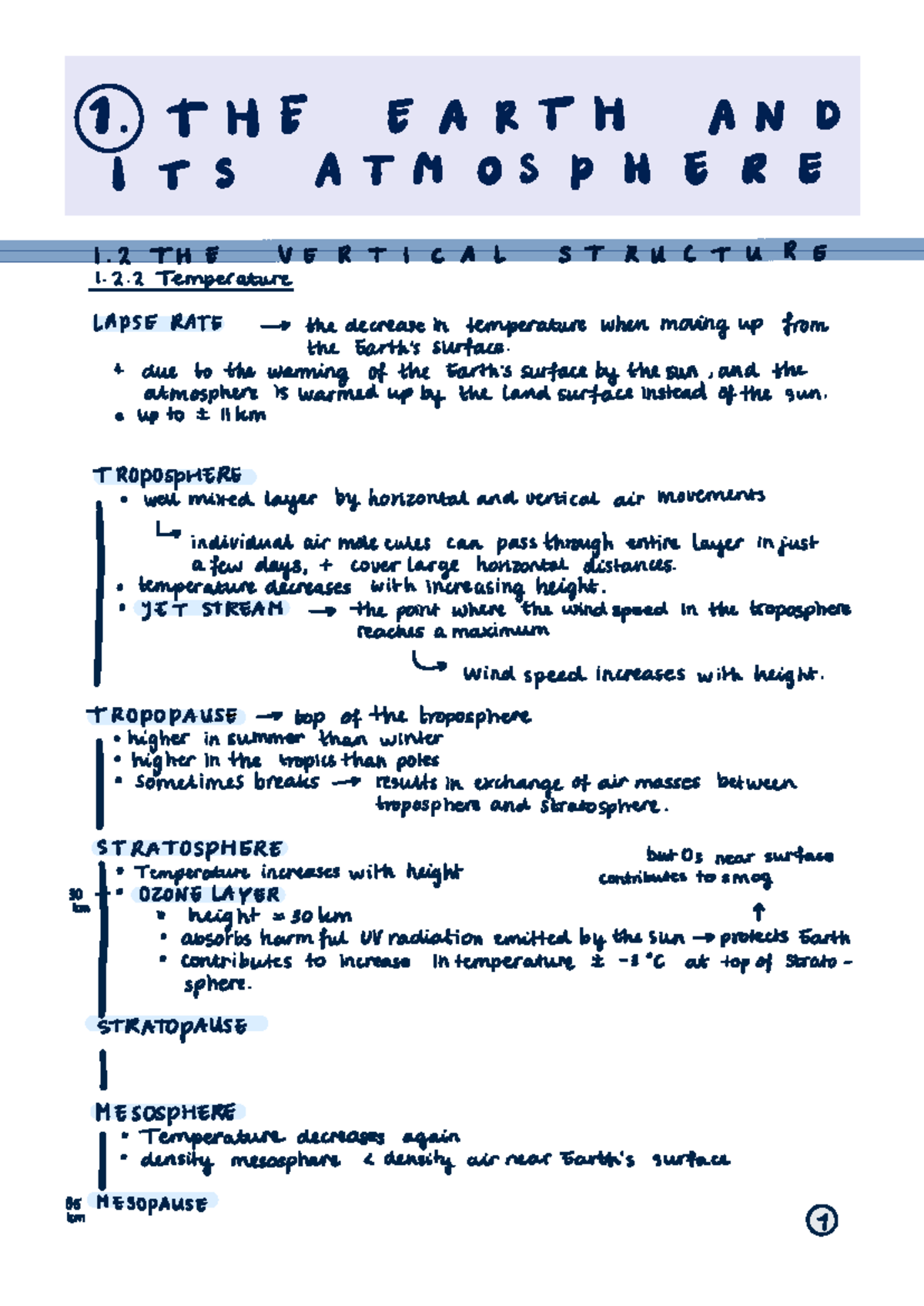 Atmospheric Science: Chapter 1 Introduction to the Atmosphere - Studeersnel