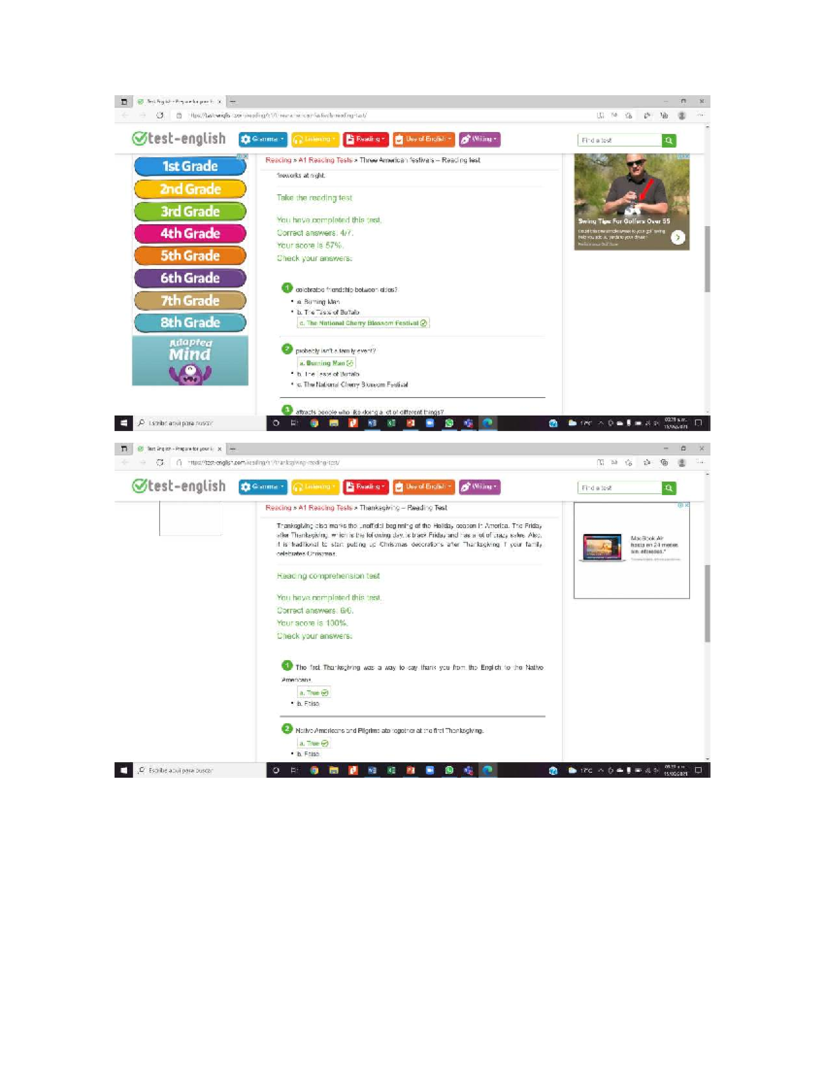 Test English A1: Grammar, Listening, Reading, Writing & Comprehension ...