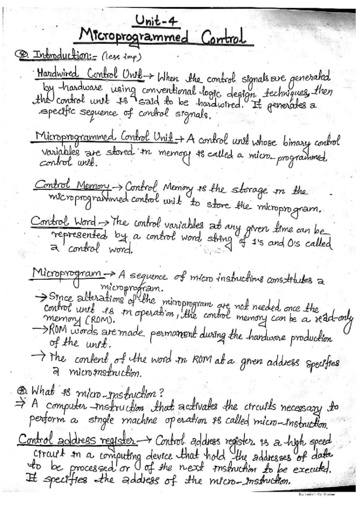 Microprogrammed Control Unit vs Hardwired Control Unit (CS 101) - Studocu