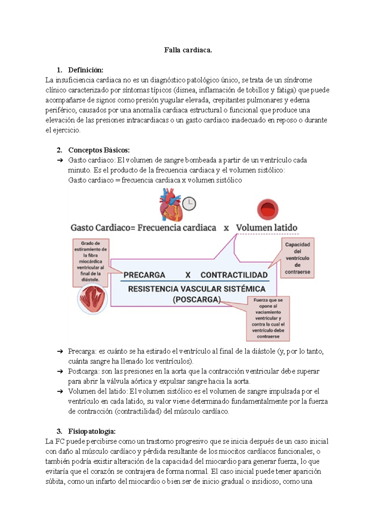 Falla cardíaca - Medicina interna apuntes - Falla cardíaca. Definición ...