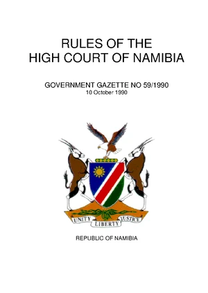 High Court rules of Namibia: Government Gazette No. 5392, 2014 - Studocu