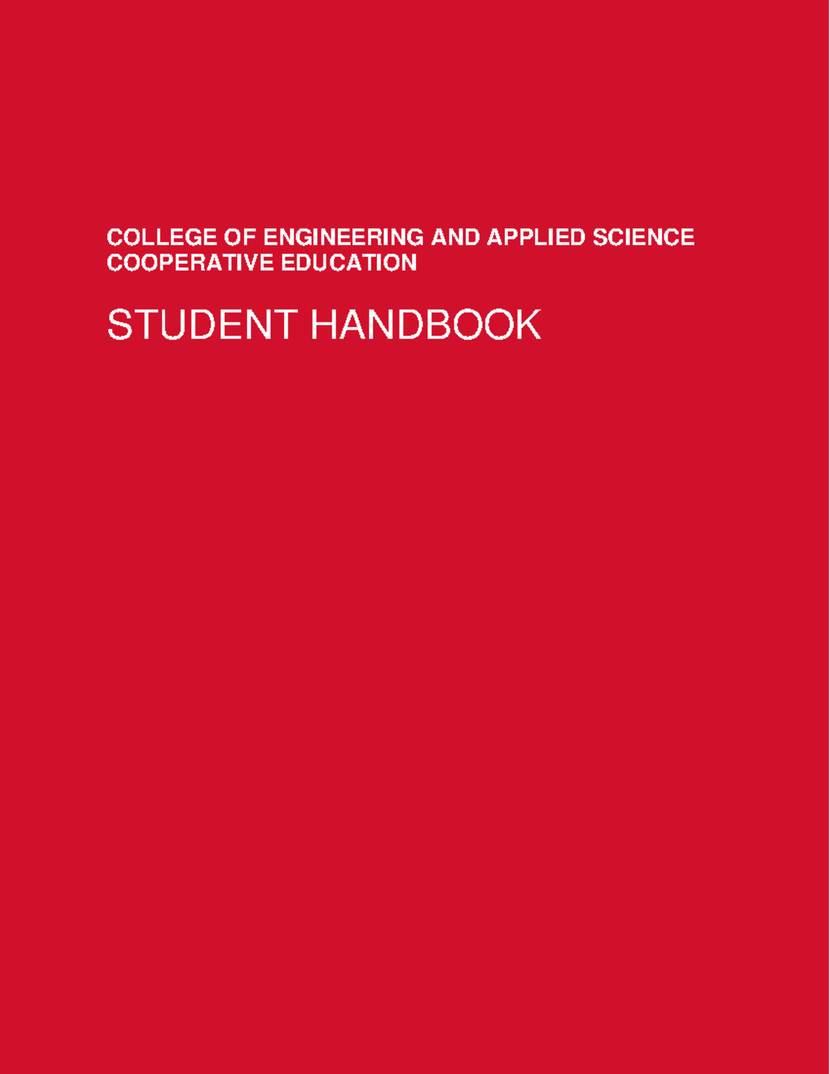 CEAS Cooperative Education Student Handbook: Essential Guide - Studocu