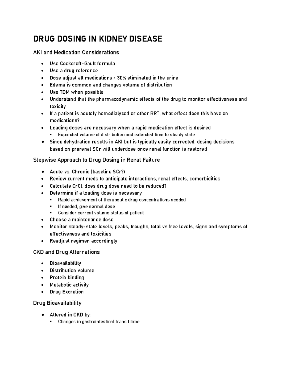 Drug Dosing in Kidney Disease: AKI & CKD Management Considerations ...