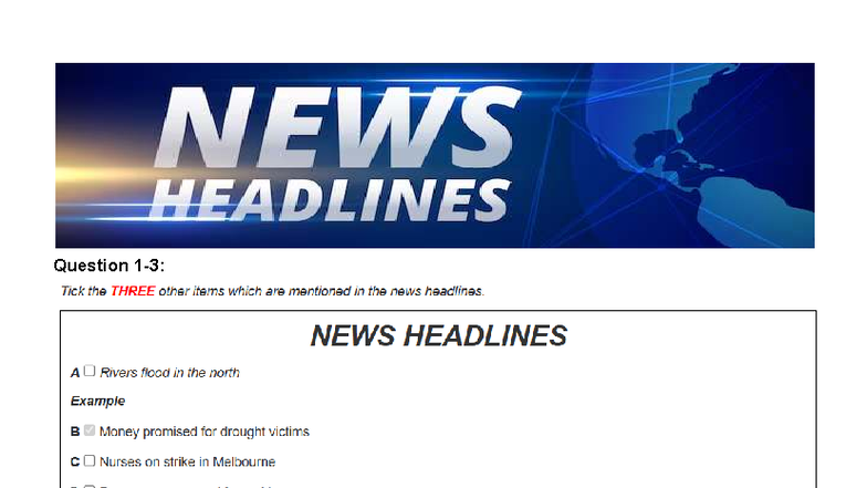 D-Test 2: Analysis of News Headlines (Questions 1-11) - Studocu