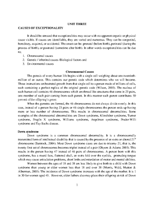 1. Concept of Exceptionality - UNIT ONE: THE CONCEPT OF SPECIAL ...