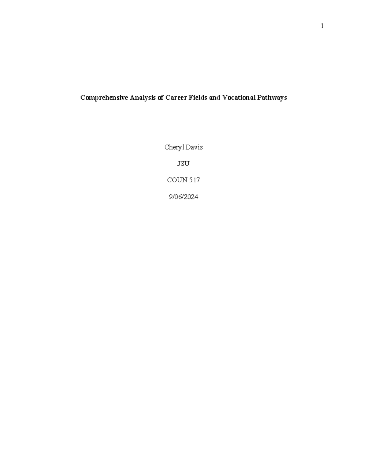 Comprehensive Analysis of Career Fields and Vocational Pathways - Job ...