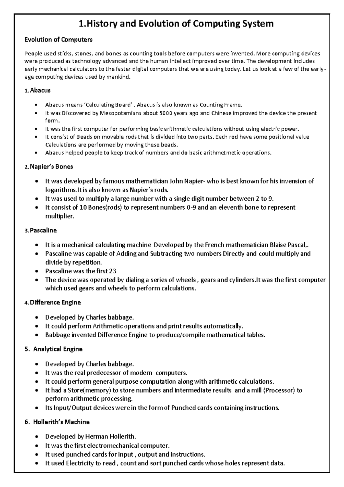 Fundamentals OF Computers AND Computational Thinking FULL Notes - 1 and ...