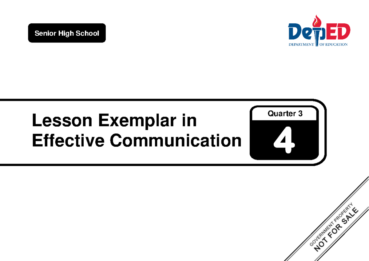 SHS Core EC Q3 LE4: Effective Communication Lesson Exemplar - Studocu