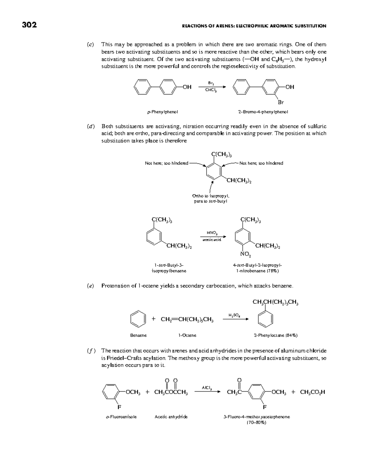 302 Organic Chemistry: Electrophilic Aromatic Substitution Notes - Studocu