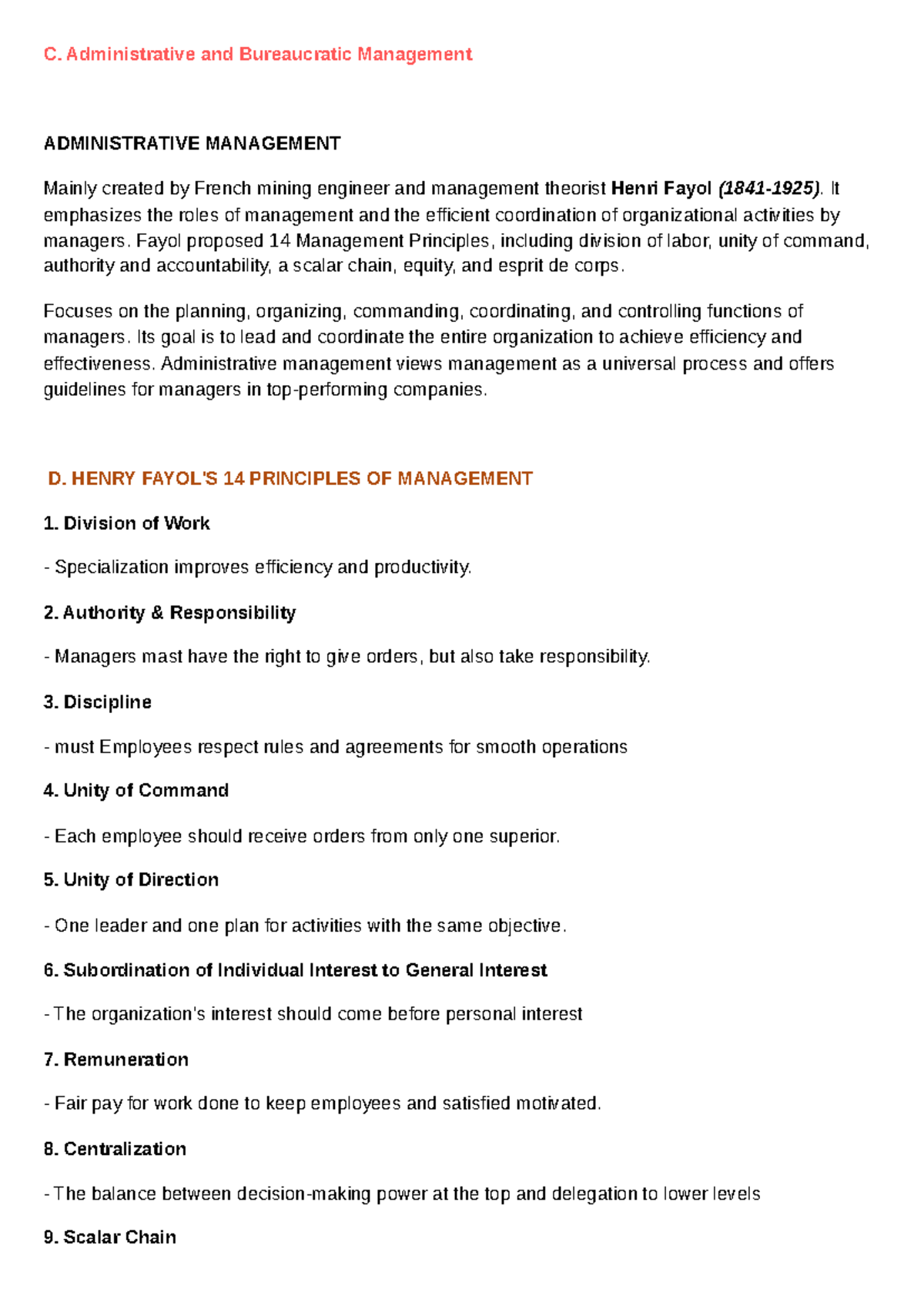 C. Administrative Management & Bureaucratic Theory - BP 1 Reviewer ...