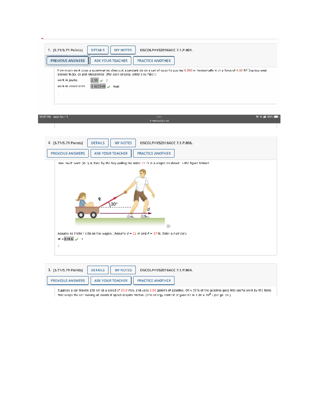 Module 5 webassign - 1. DETAILS MY NOTES OSCOLPHYS2016ACC 7.1.P ...