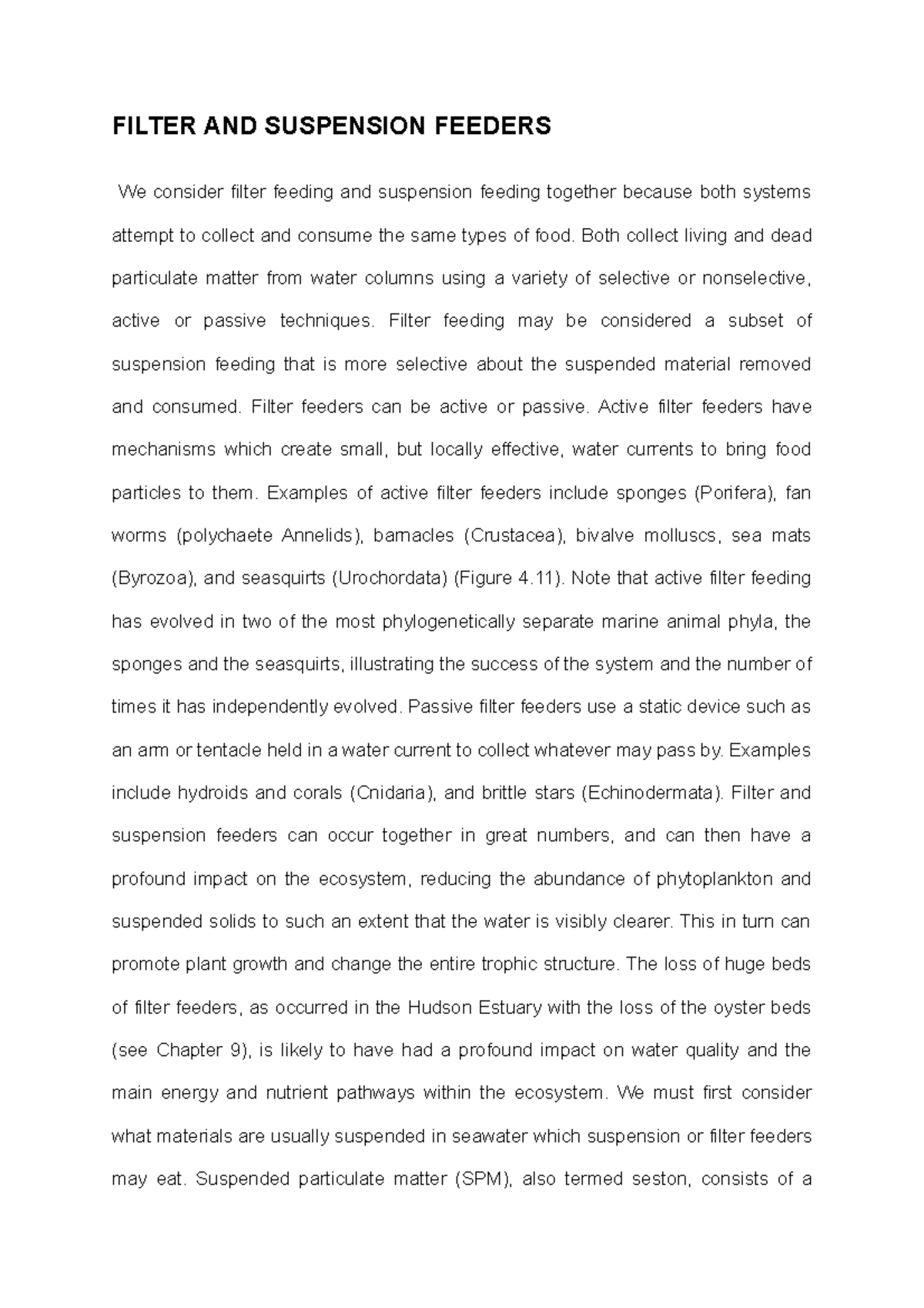 Filter AND Suspension Feeders - FILTER AND SUSPENSION FEEDERS We ...