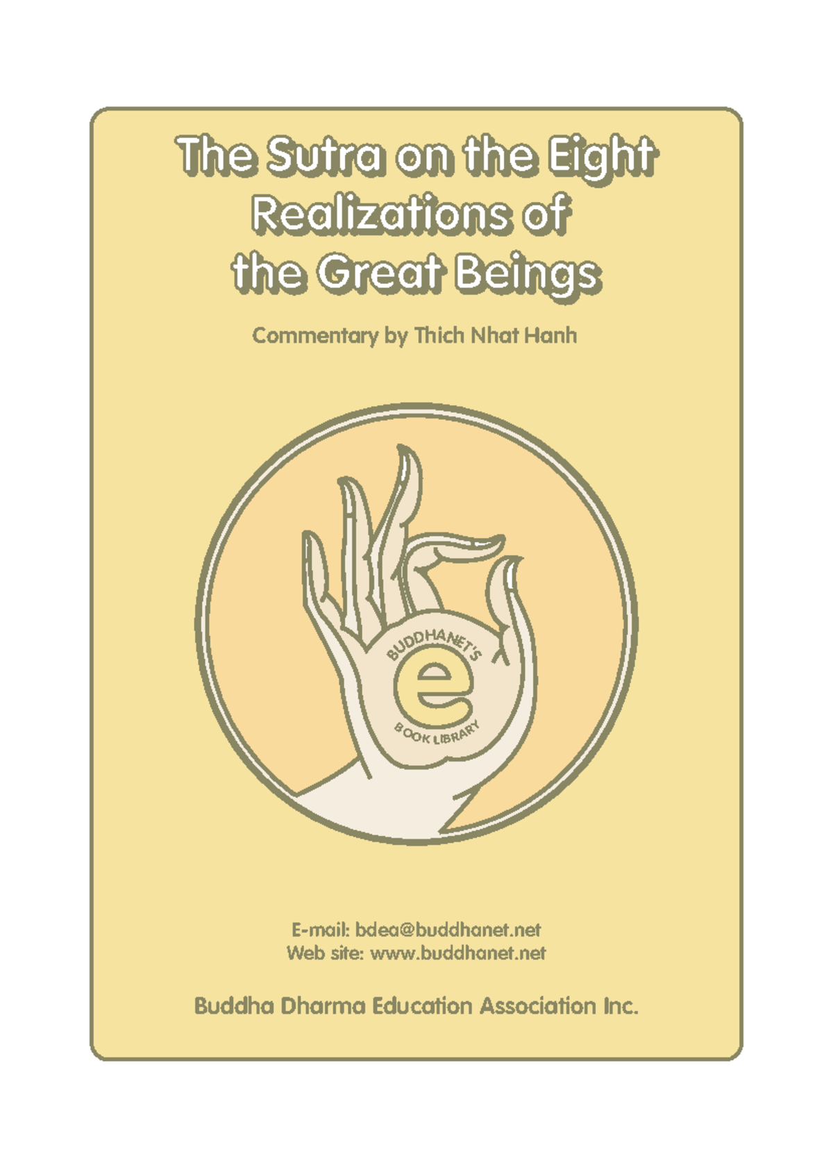 Sutra on the Eight Realizations of Great Beings - Commentary by Thich ...