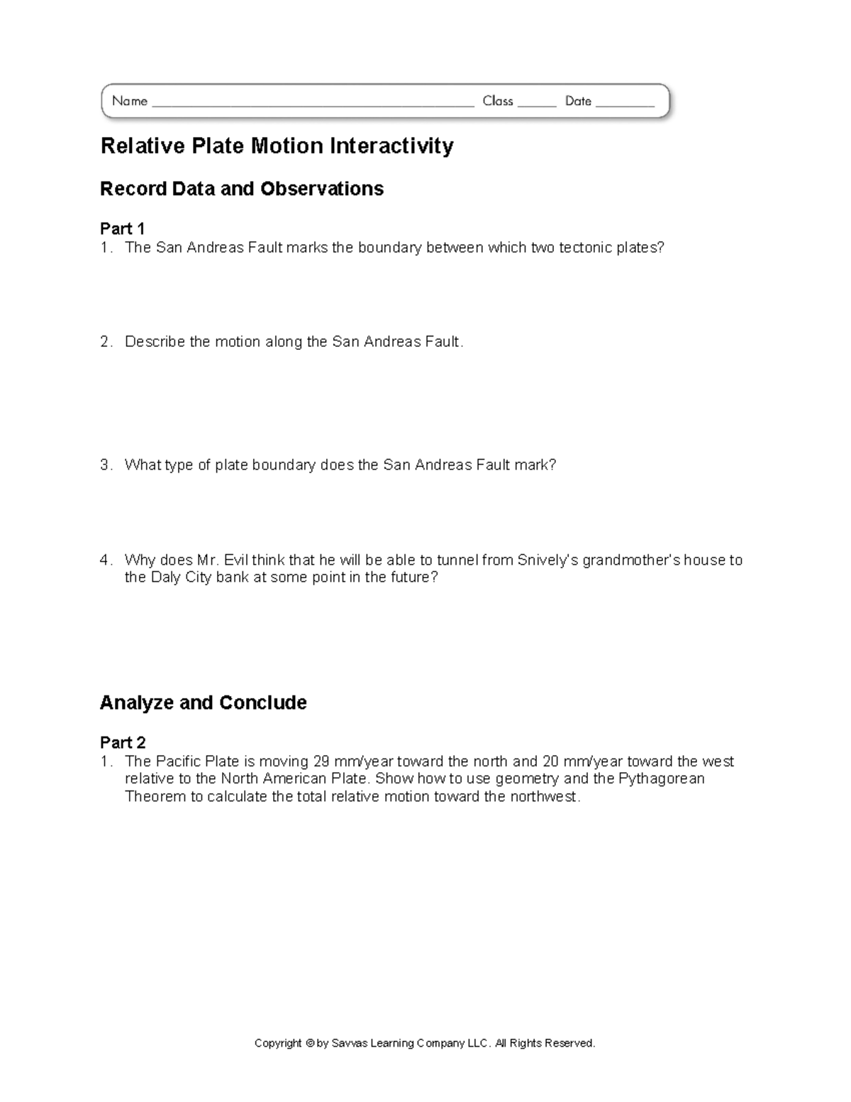 Worksheet 6: Exploring Plate Tectonics and Relative Motion - Studocu