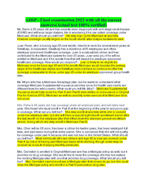 AHIP module 1 Exam Questions AND Answers 2022-2023 - AHIP module 1 Exam ...