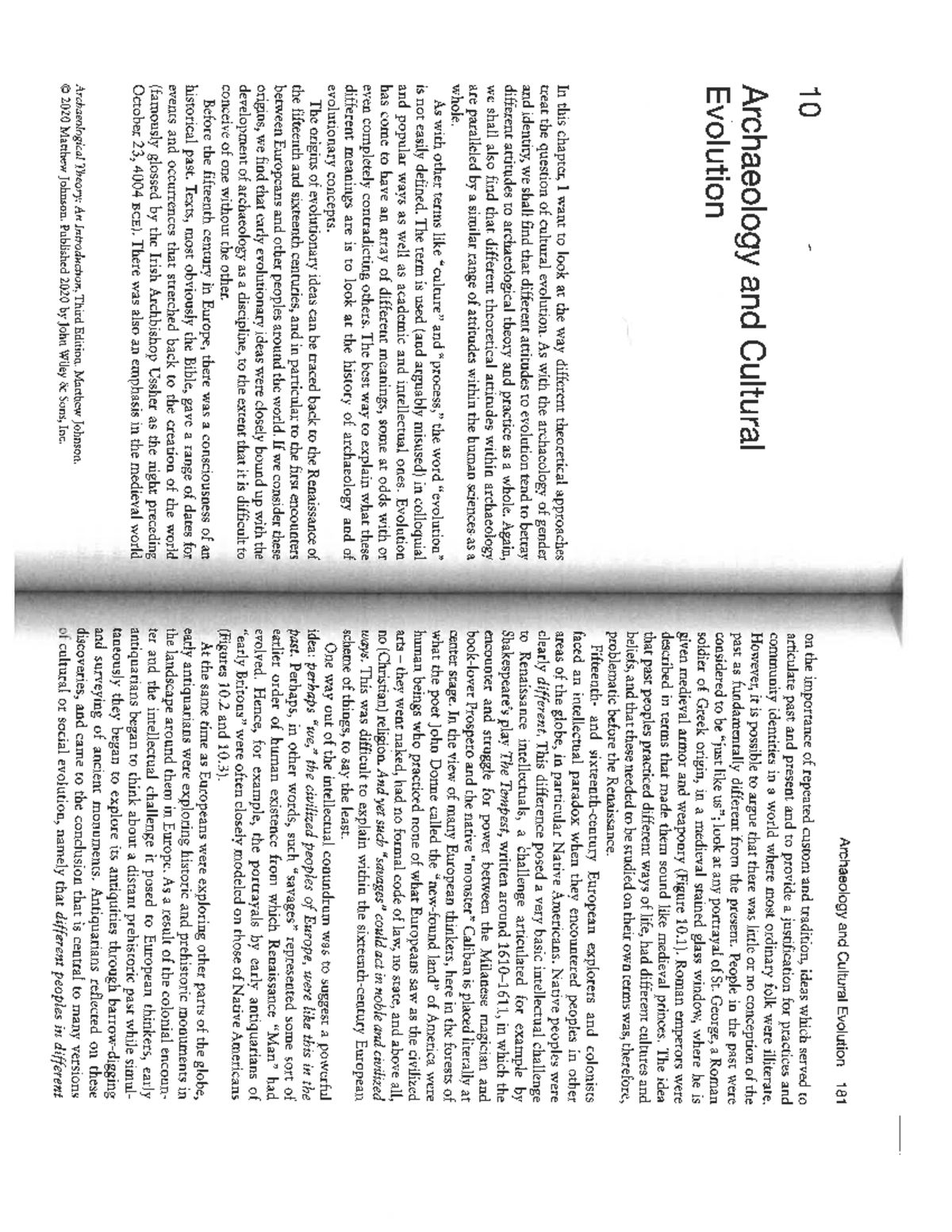 Archaeology and Cultural Evolution 181: Theories of Cultural Change ...