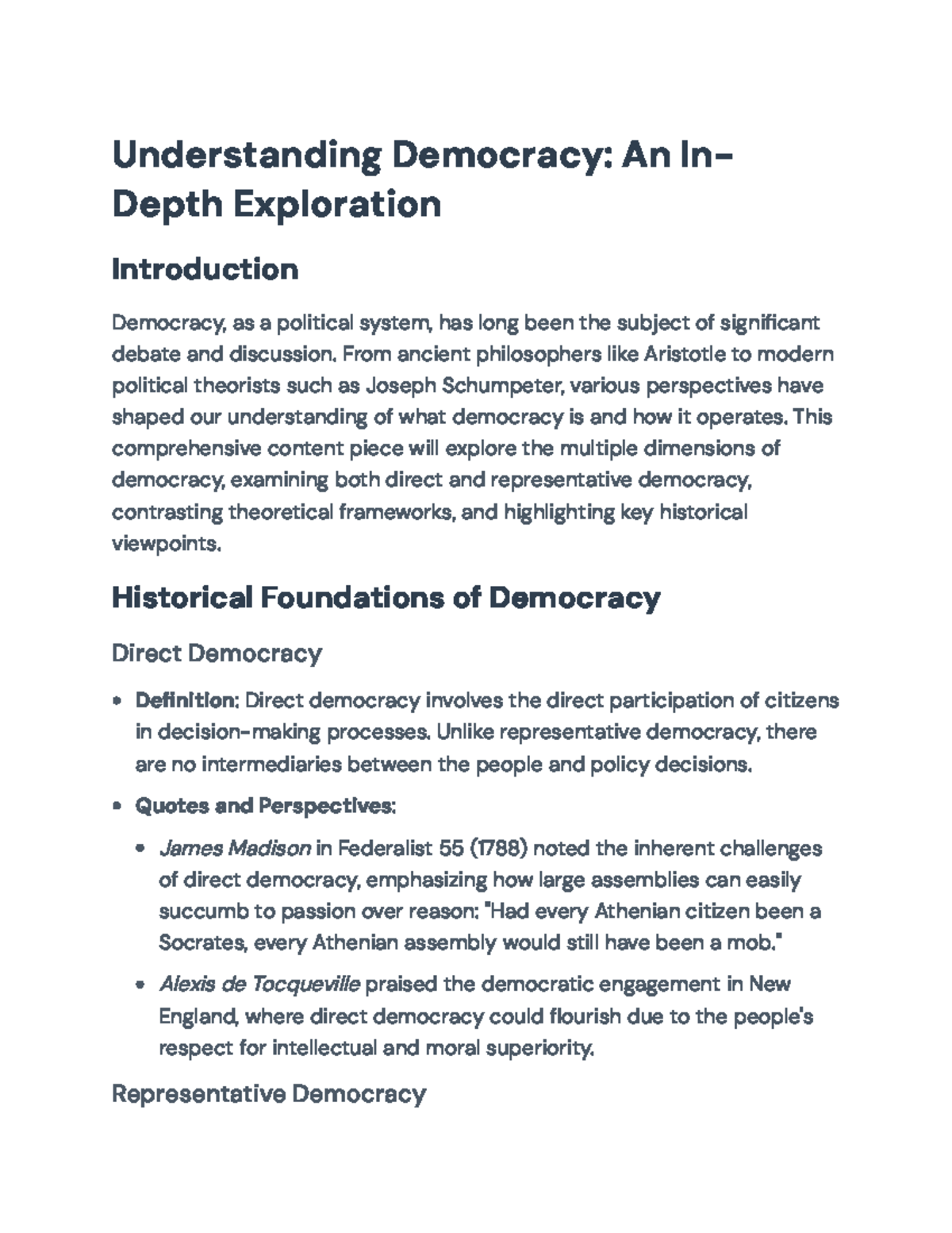 Understanding Democracy: A Comprehensive Overview of Theories & Models ...