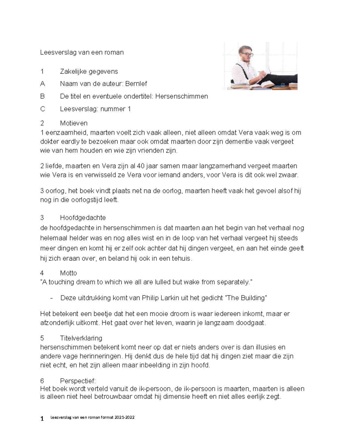 Leesverslag: Hersenschimmen - Een Analyse van Motieven en Perspectief ...