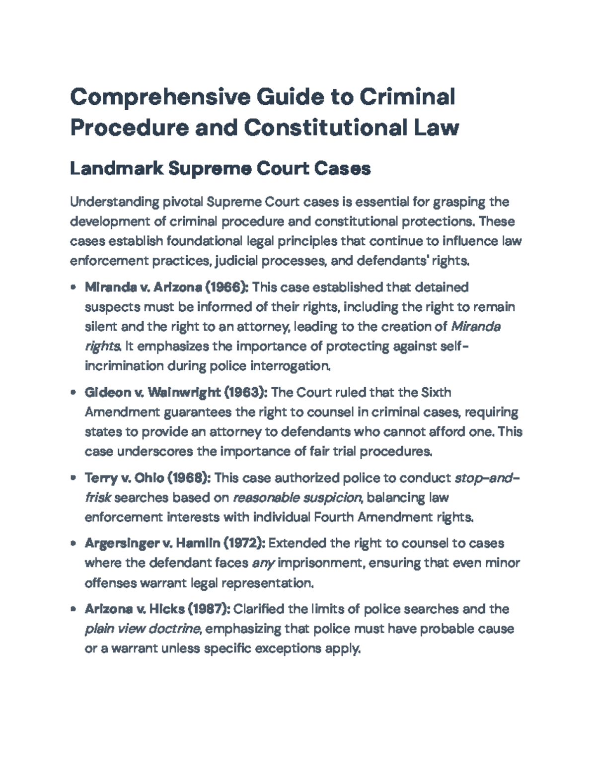 Comprehensive Study of Criminal Procedure & Landmark Supreme Court ...