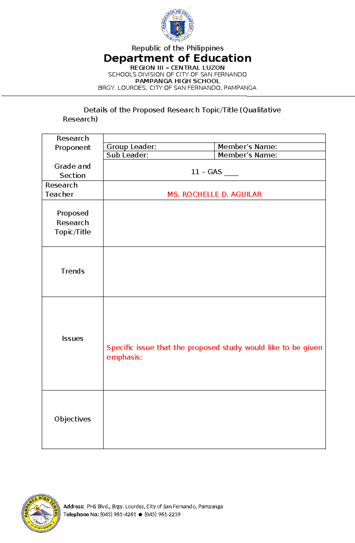 11 – GAS TIOC - Qualitative Research Proposal Template - Studocu