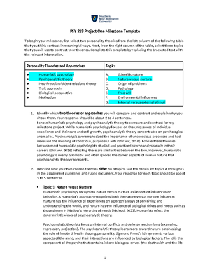 PSY 355 Project One Template - PSY 355 Project One Template Complete ...