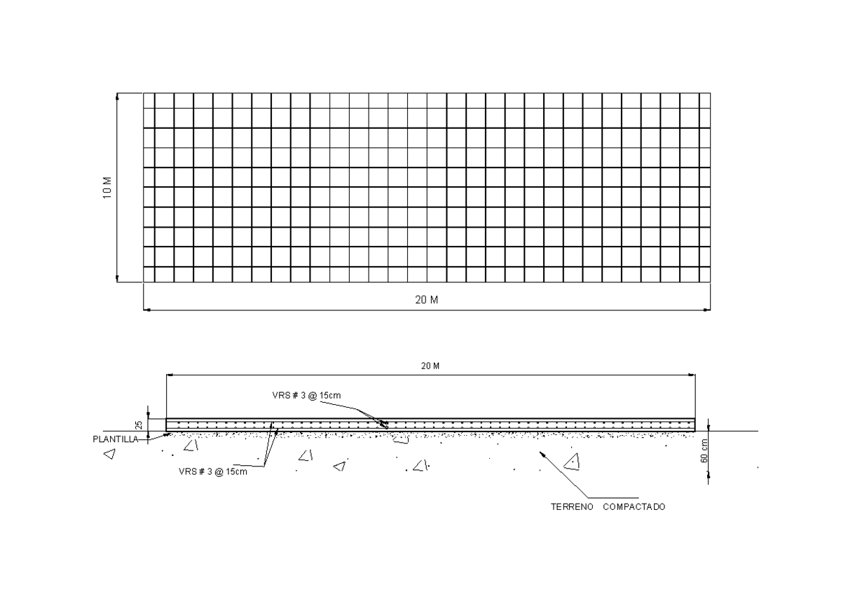 Plano BASE DE Concreto Berel - Arquitectura - 25 PLANTILLA 20 M VRS # 3 ...