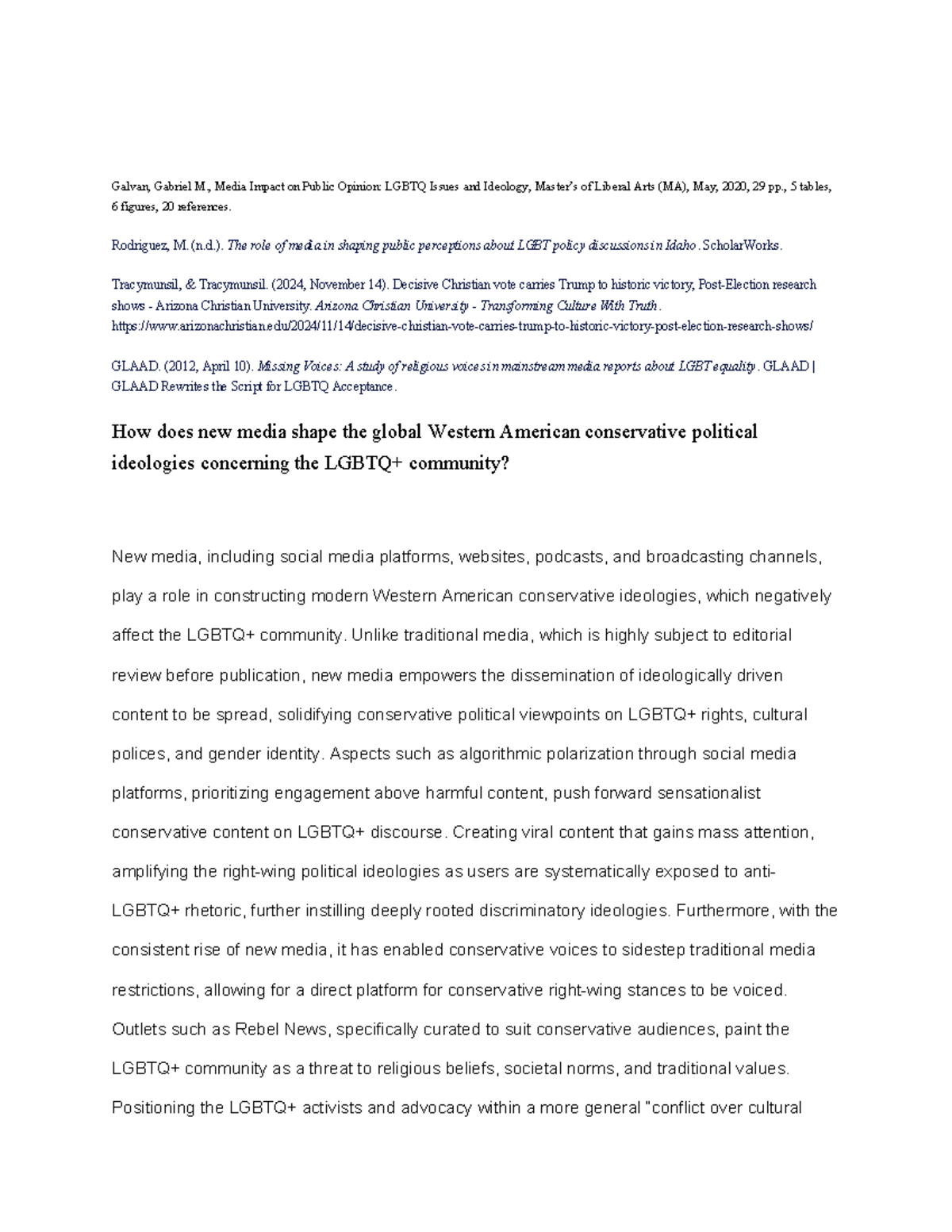 Media Globalization Research Essay: Impact on LGBTQ Ideologies - Studocu
