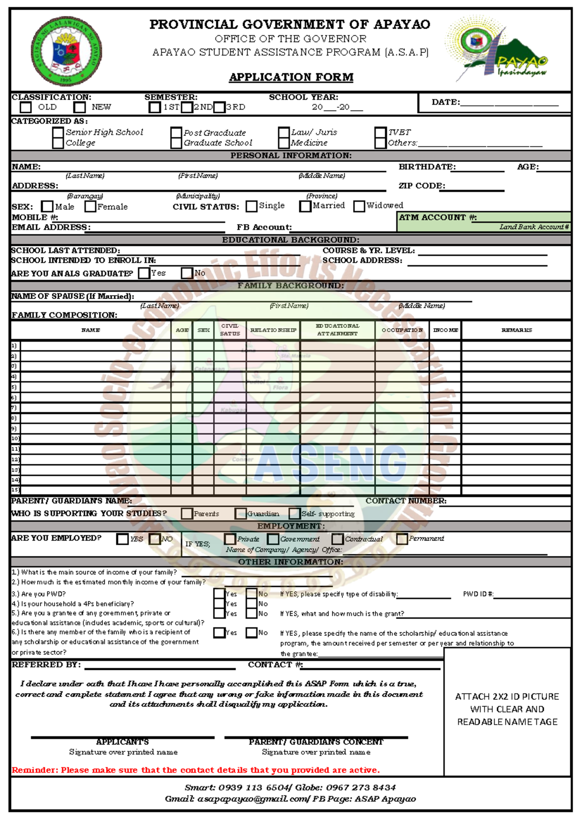 ASAP Application Form for Student Assistance Program (A.S.A.P) - Studocu