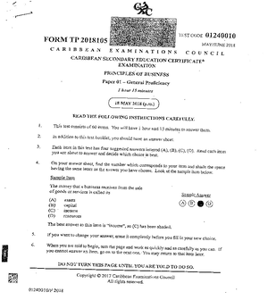 Principles of business (Study guide2022) - 8/9/2019 Csec Principles of ...