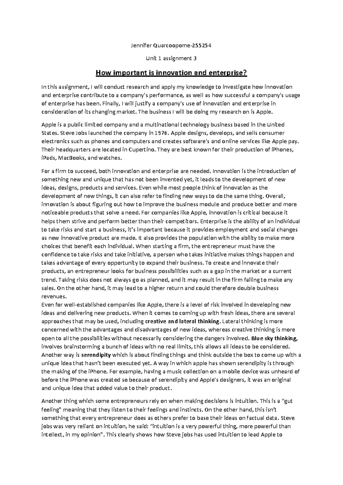 Unit 8 assignment 1 - this document meets all the criteria to achieve a ...