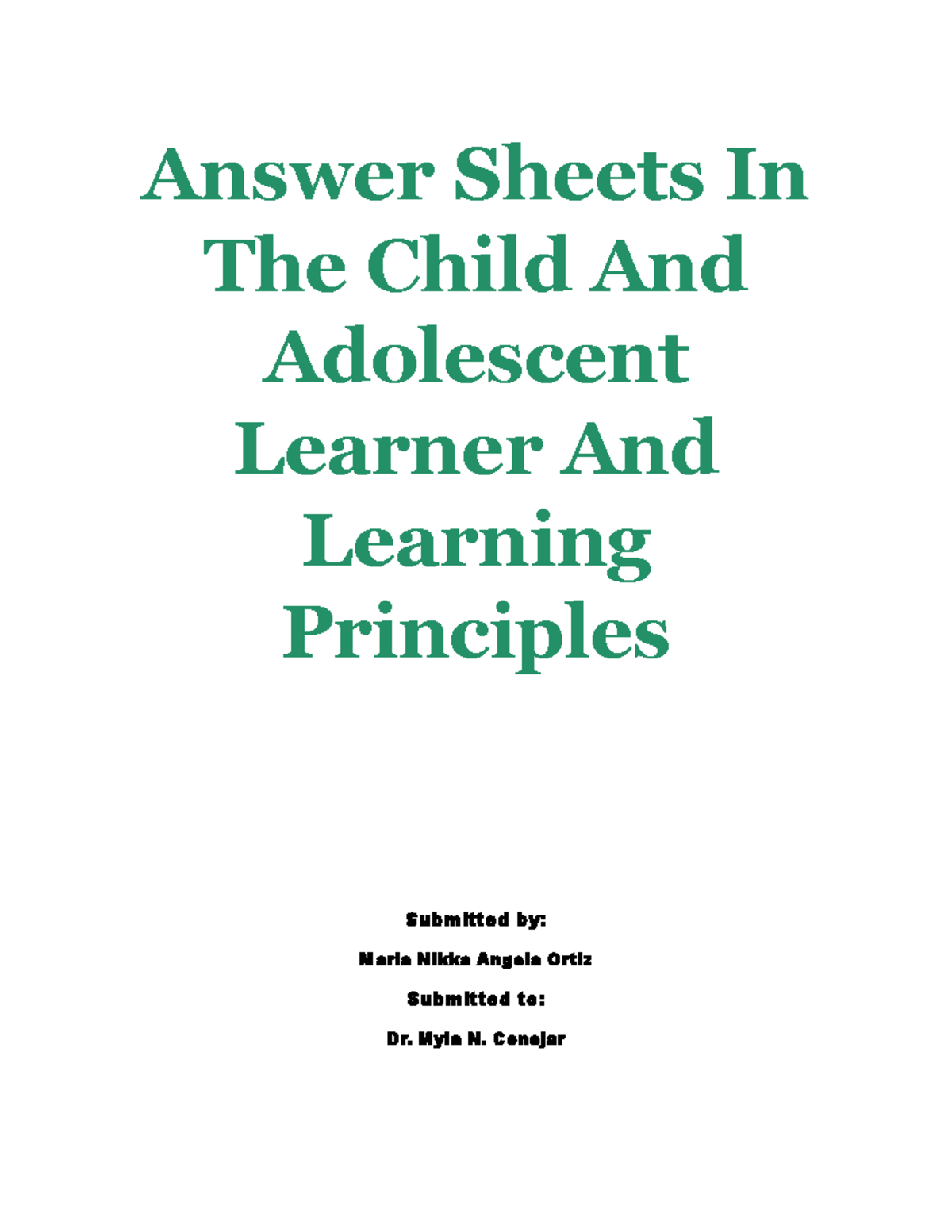 Module 1 - HEHE: Principles of Child & Adolescent Development - Studocu