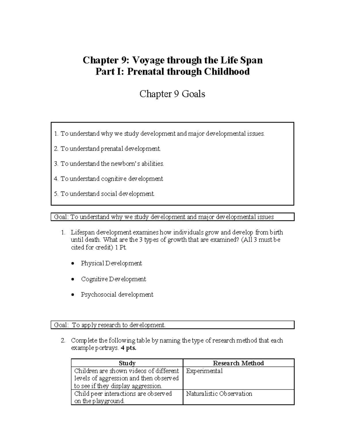 Chapter 9: Voyage through the Life Span - Development from Prenatal to ...