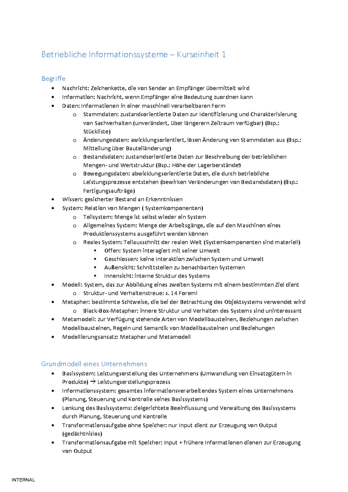 Betriebliche Informationssysteme (KURS CODE) – Übersicht ...