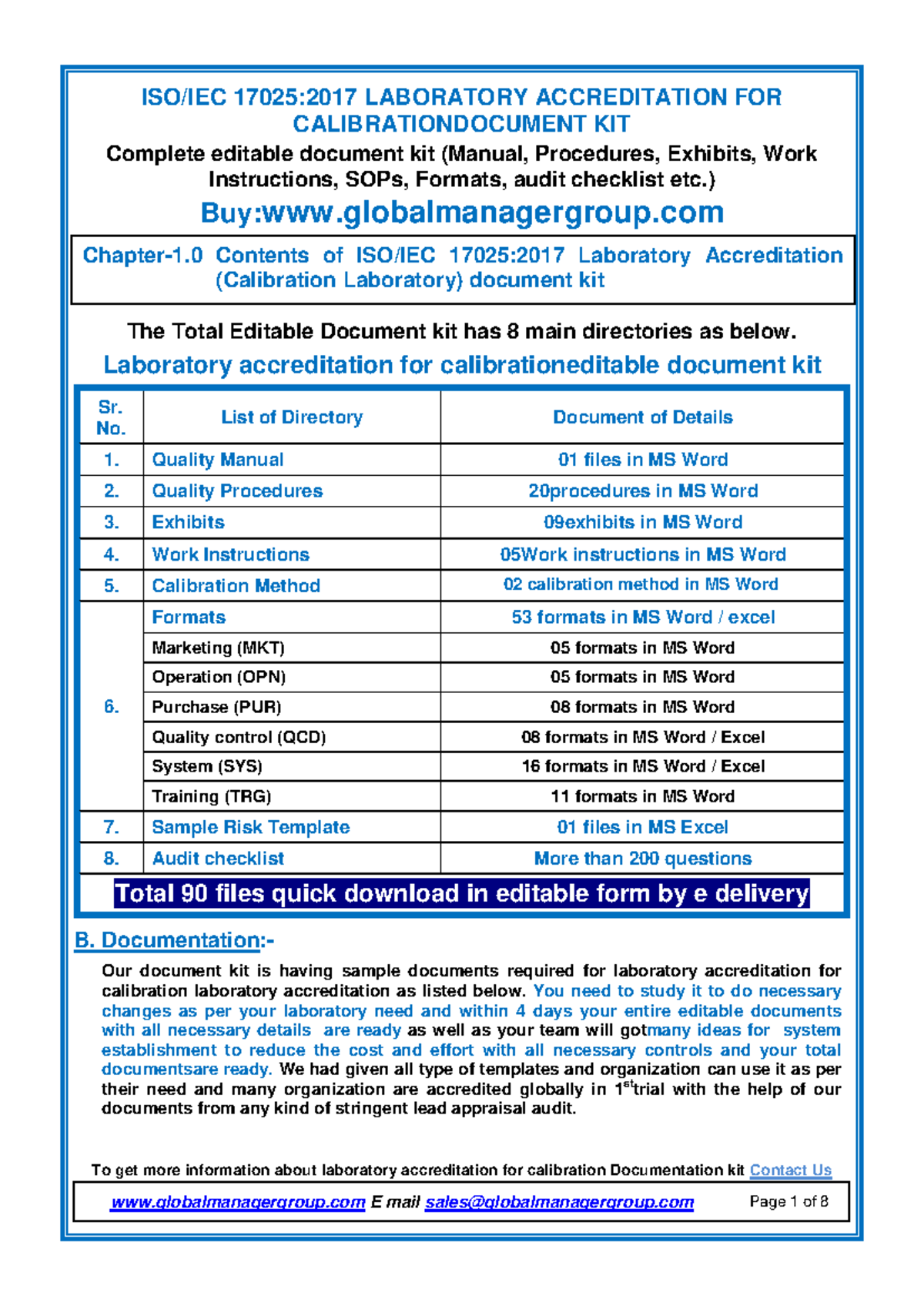 Pdfcoffee - good material - CALIBRATIONDOCUMENT KIT Complete editable document kit (Manual ...