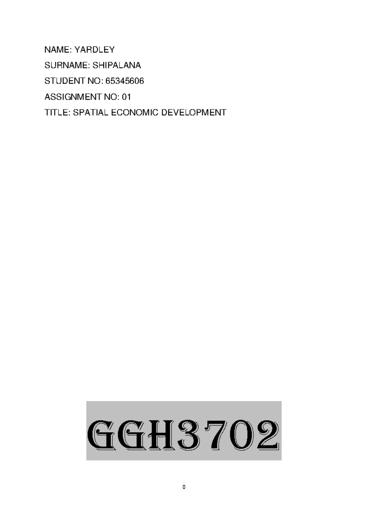 Assignment 02 2022 - GGH3702_ Assignment 02: Section A (Case study ...