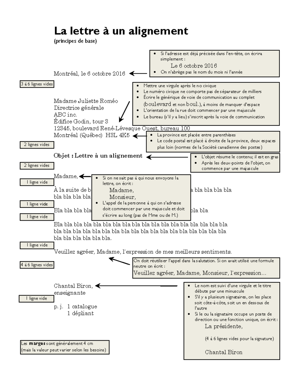 Lettre Type 1 pour Alignement - Principes de Base et Normes - Studocu