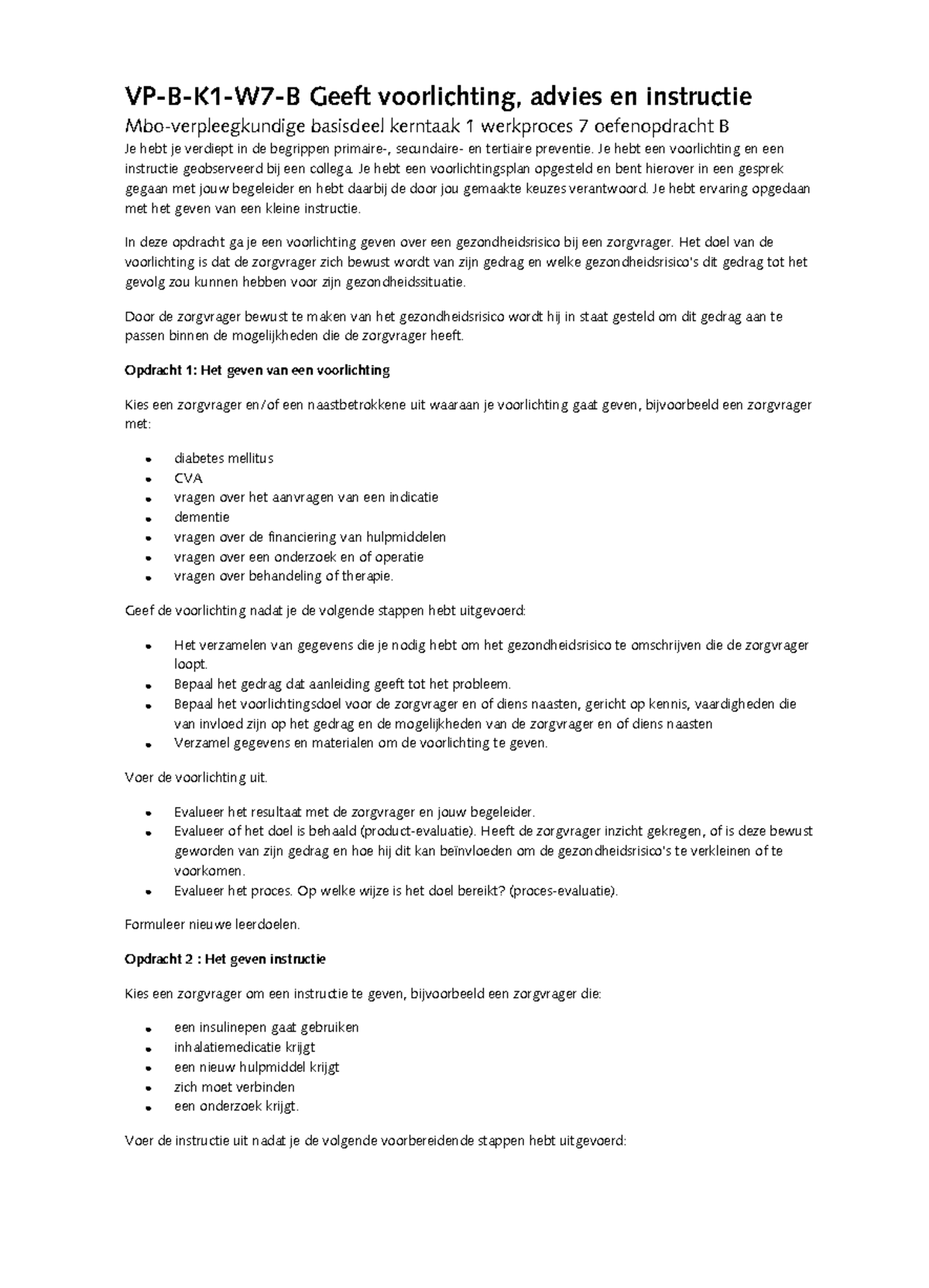 VP-B-K1-W7-B Voorlichting en Instructie Geven: Oefenopdracht B ...