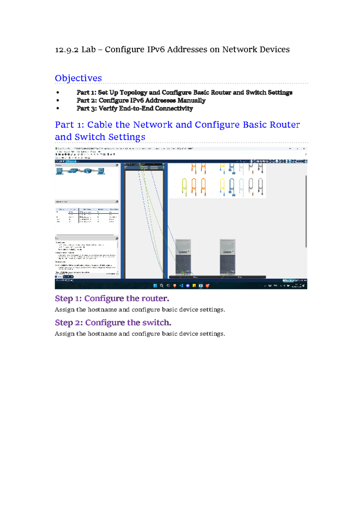 LAB7 - NWC: Configuring IPv6 Addresses on Network Devices - Studocu