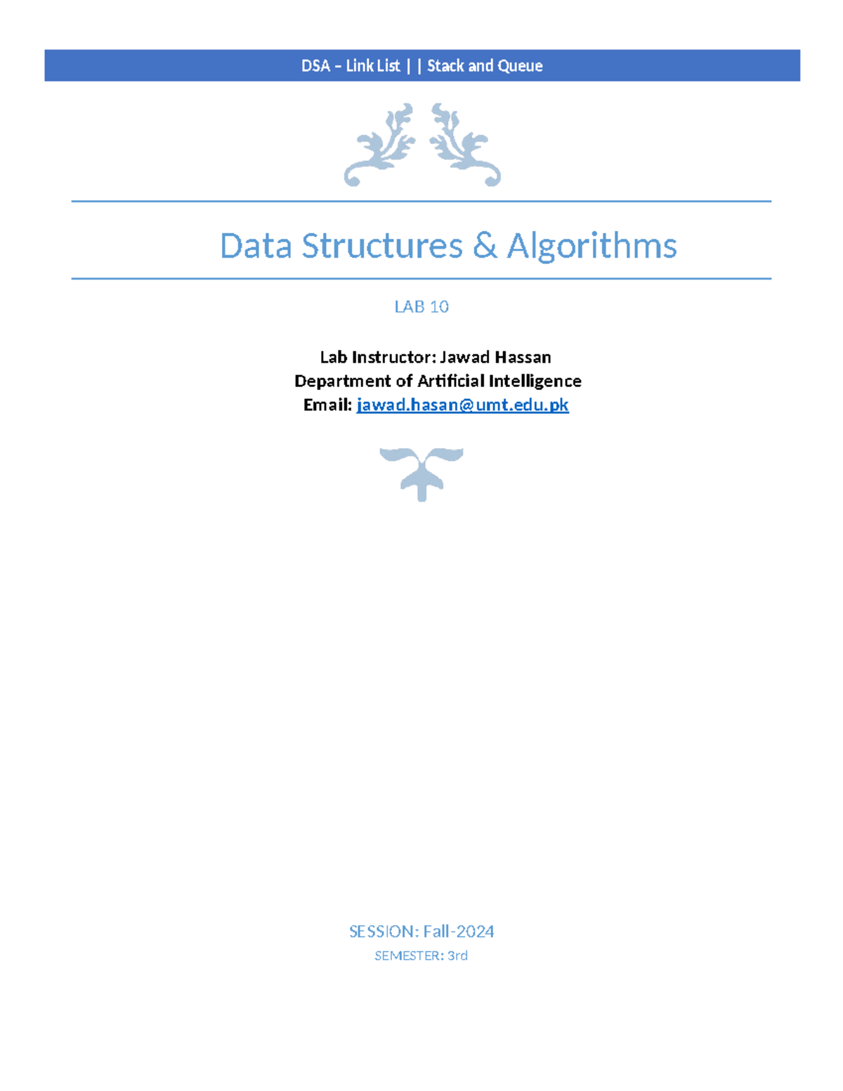 F2023332059 Maliyka Munawar - Data Structures & Algorithms LAB 10 Lab ...