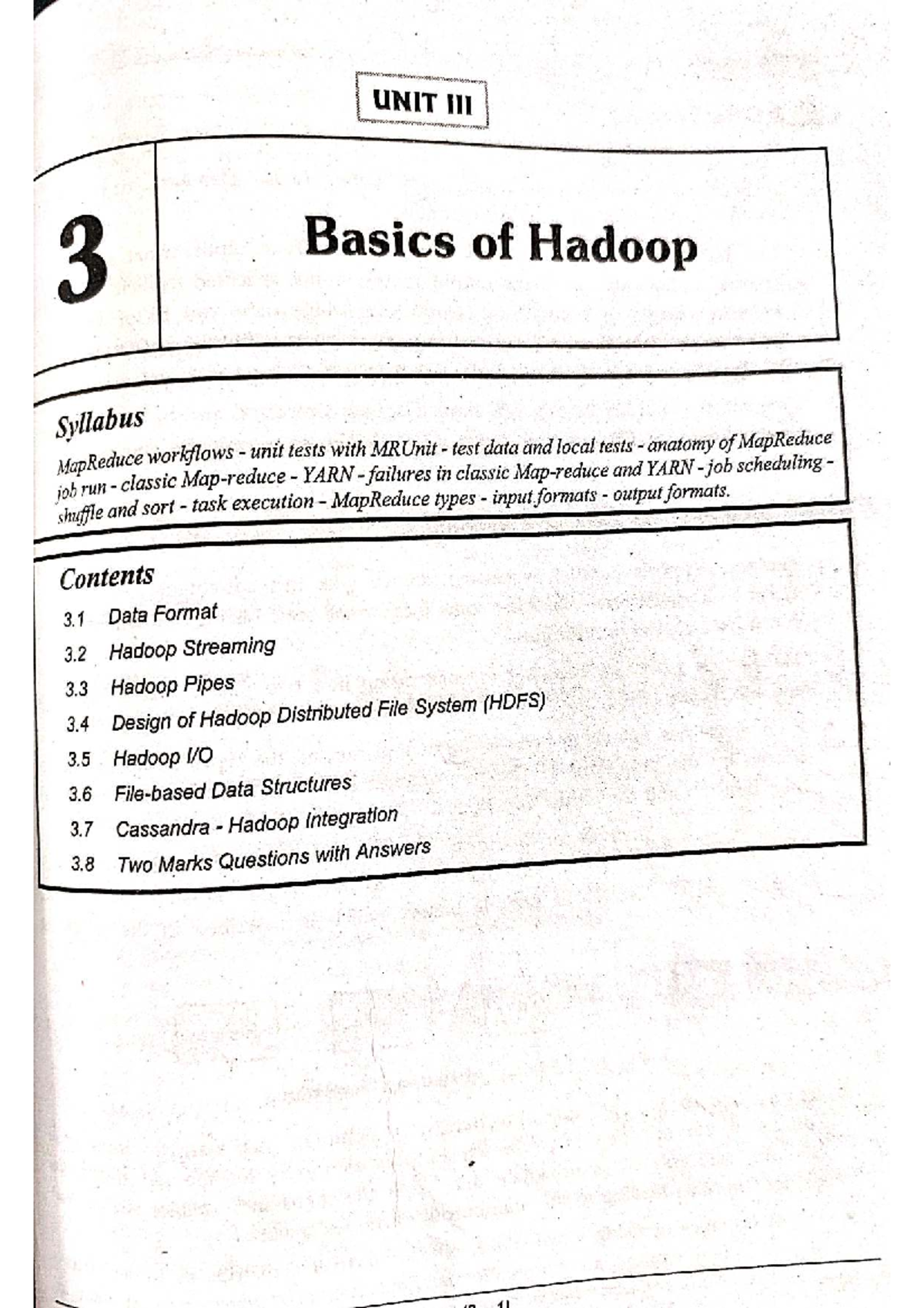 Big data analytics unit-3 - UNIT 3 Basics of Hadoop Syllabus MapReduce ...
